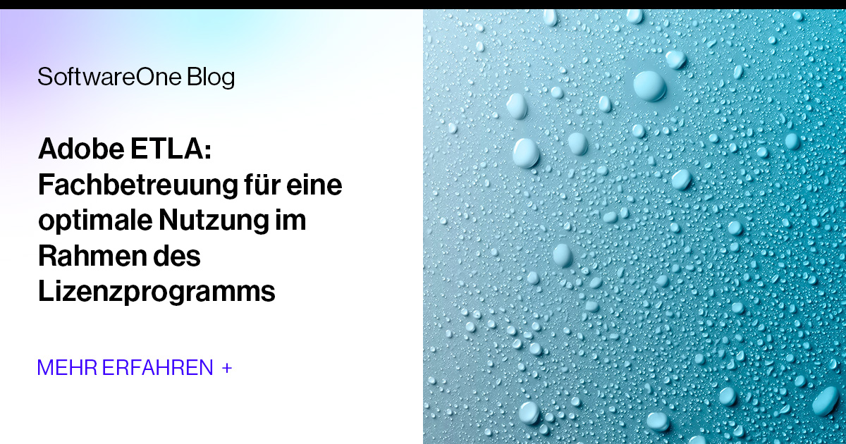 Adobe ETLA – Fachbetreuung für eine optimale Nutzung im Rahmen des Lizenzprogramms | SoftwareOne ...