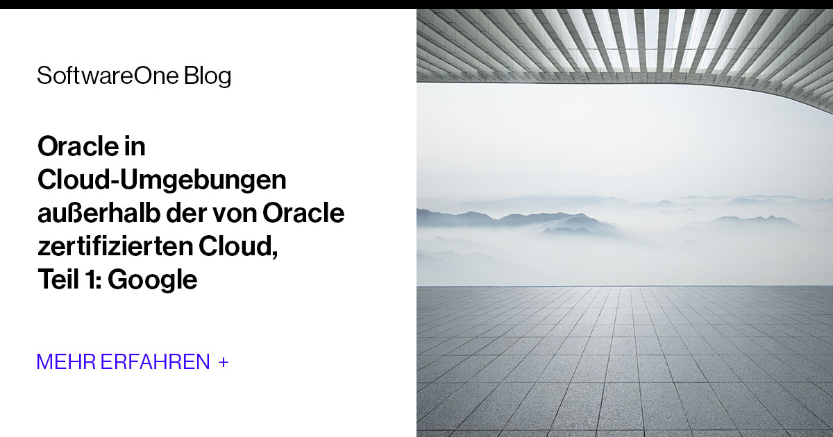 Oracle in der Google Cloud | SoftwareOne Blog