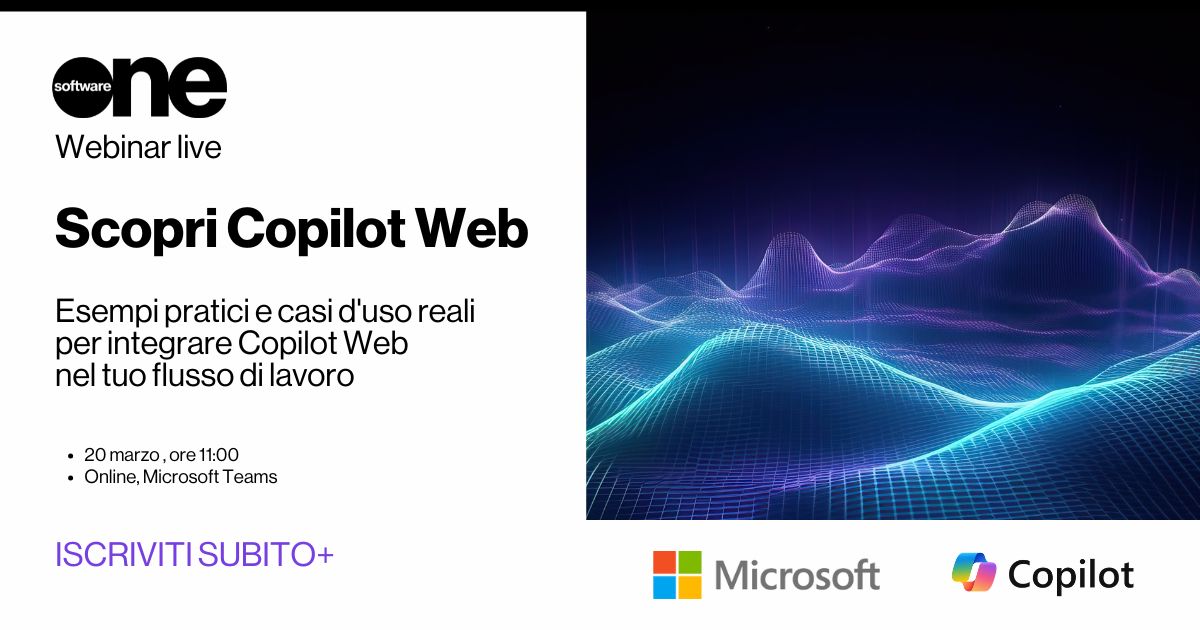 Scopri Copilot Web | SoftwareOne webinar