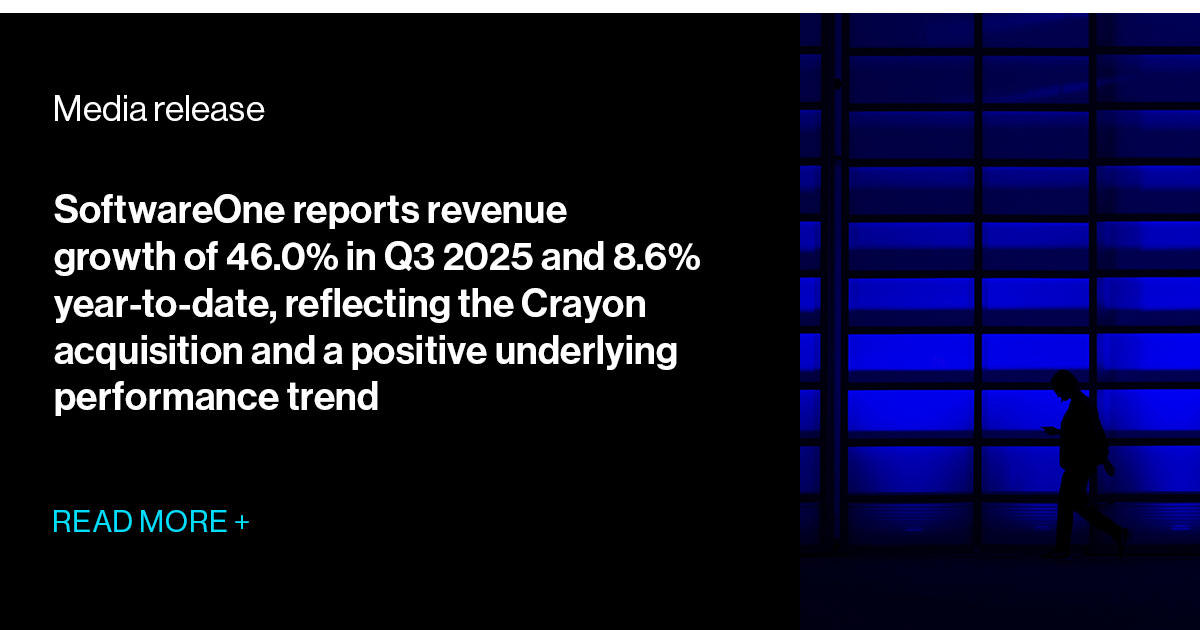 SoftwareOne reports revenue growth of 46.0% in Q3 2025 and 8.6% year-to ...