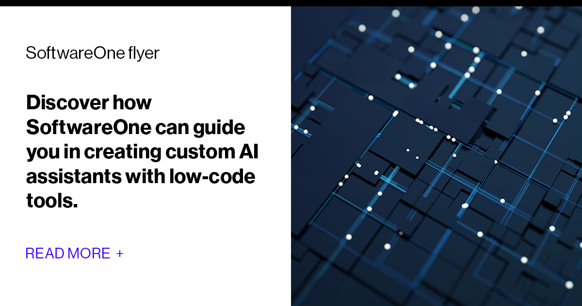 Optimize your business with custom AI assistants | SoftwareOne flyer